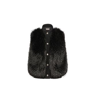 Moncler Moncler Doudoune Sans Manches En Laine, Femme, Noir, Taille: Xs