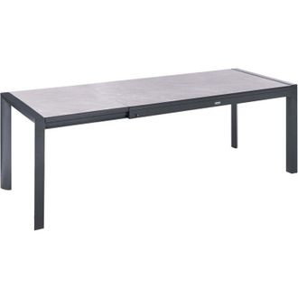 Beliani Ausziehbarer Gartentisch BINASCO 160/220 cm 90 cm Steinoptik Grau