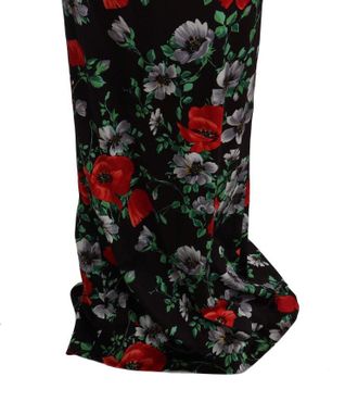 Dolce & Gabbana Floral Print Stretch Sheath Dress - Black