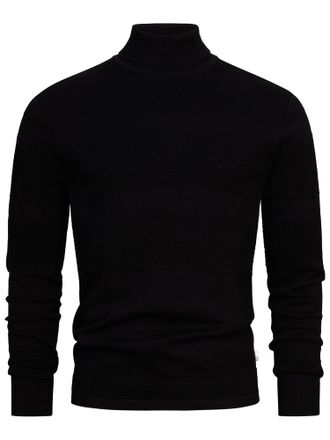 Kronstadt Herren KSFisker Feinstrickpullover mit Rollkragen aus 100% Baumwolle | Strickpulli für Männer Black, S