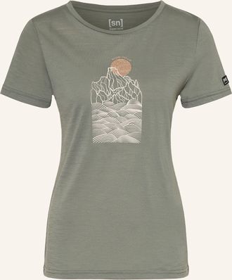 super.natural Funktionsshirt Preikestolen Cliffs Mit Merinowolle gruen