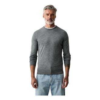 Hackett Merino-Woll Pullover mit Rundhalsausschnitt - - Knitwear - Herren - Grau - M