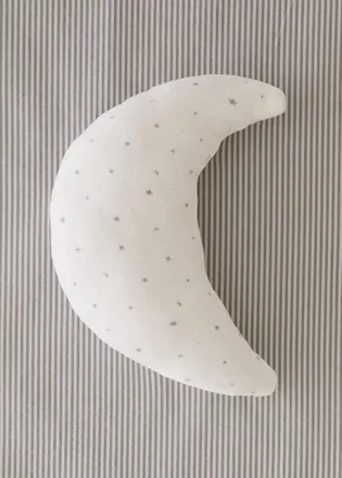 Mango Hochet b&eacute;b&eacute; en forme de lune &agrave; pois blanc cass&eacute; - Home - Taille unique - MANGO HOME