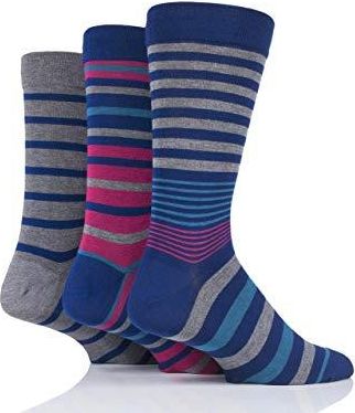 SockShop Hommes Doux Chaussettes en bambou rayées et unies Paquet de 3 (Membres Seulement, 41-46)