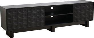 Oviala Oviala - Meuble tv rectangulaire 3 portes L200 cm noir