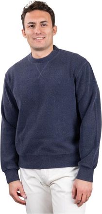Circolo 1901 Homme, Pulls, Bleu, Taille: S SweaT-shirt ras du cou c&ocirc;tel&eacute;