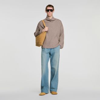 Sandro Gerippter Woll-Kaschmir-Pullover