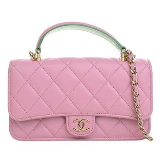 Chanel Pre-owned Quilted Lambskin Satchel - - Pre-owned - Damen - Rosa - ONE SIZE
