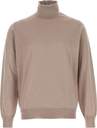 Brunello Cucinelli Homme, Pulls, Beige, Taille: S Pull l&eacute;ger &agrave; col roul&eacute;