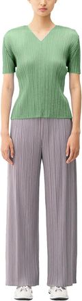 Issey Miyake Pleated Polyester Blouse - Green