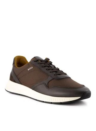 HUGO BOSS Herren Sneaker grau,wei&szlig; Glattleder