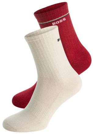 HUGO BOSS Socken BOSS 2P QS Iconic CC W, Damen, Gr. 39-42, dunkelrot 601, Baumwollmischung, elastisch, Socken Socken, mit BOSS-Logoschriftzug