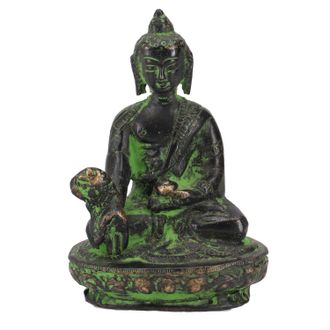 Guru Shop Buddha Statue aus Messing Medizin Buddha 8 cm - Modell 4