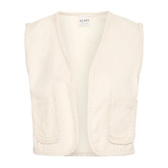 Ichi Offene Kurzweste Birke - - Jackets - Damen - Beige - M
