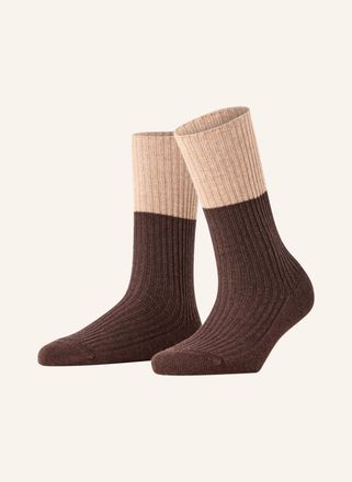 Falke Str&uuml;mpfe Cosy Wool Mit Glitzergarn braun