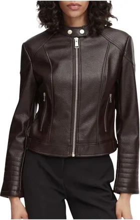 Guess Femme, Vestes, Brun, Taille: 38 FR Marlene Caribou PU Moto Jacket