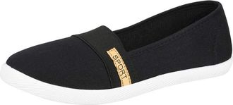 Elara Damen Ballerina Flache Bequeme Slipper Chunkyrayan BD1412-BL Schwarz-36A