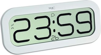 TFA Dostmann Digitale Wanduhr mit Stundenschlag Bim Bam, 60.4514.02, Funkuhr mit 5 verschiedenen Stundenkl&auml;ngen (Big Ben, Vogel, Kuckuck, Glocken, Klangschale), We