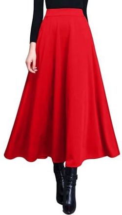 Generic Jupe Longue Fluide Femme Taille Haute- Jupe Boheme &Eacute;vas&eacute; Slim Couleur Unie Trap&egrave;ze A-Line Ample D&eacute;contract&eacute; Confortable Vintage Chic Et &Eacute;l&eacute;gants daffa