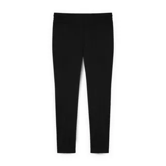 Fiorella Rubino Femme, Pantalons, Noir, Taille: 38 FR Jeggings avec pli frontal et boutons d&eacute;coratifs