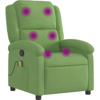 vidaXL Fauteuil de massage inclinable vert clair velours vidaXL
