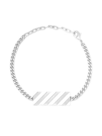 Off-white Armband mit diagonaler Gravur - Silber
