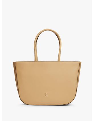 Tommy Hilfiger Tragetasche in Khaki mit Hilfiger-Markenlogo und Logoband-Braun