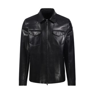 Salvatore Santoro Homme, Vestes, Noir, Taille: L Veste en Cuir Noir pour Homme