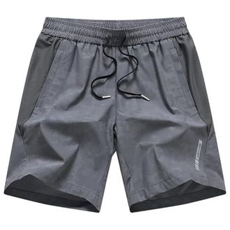 Generic Short court pour homme : le short d&eacute;t&eacute; d&eacute;contract&eacute; pour homme avec poches est un short de sport d&eacute;contract&eacute; et confortable, respirant, gris, 5XL