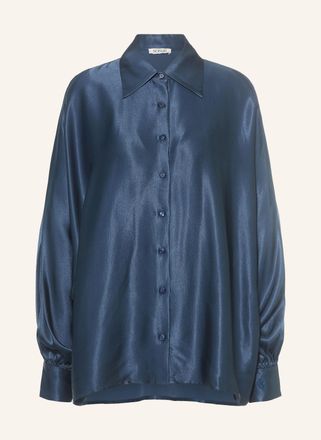 SoSUE Sosue Hemdbluse Antonia Aus Satin blau