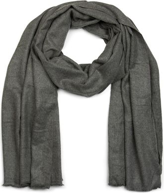 styleBREAKER weicher Stola Schal in Unifarben mit Fransen, Tuch, Unisex 01017070, Farbe:Dunkelgrau