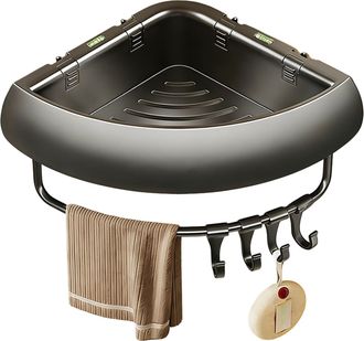 Generic Eck-Duschablagen | dreieckiges mit Haken ohne Bohren - Organizer und Aufbewahrung f&uuml;r Badezimmer | f&uuml;r Waschbecken Bad Badewanne Haus Hotel Wohnung Sh