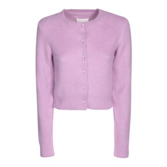 Maison Margiela Rosa Angora Woll Crop Cardigan - - Knitwear - Damen - Rosa - S
