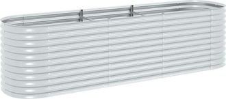 vidaXL Vidaxl - Lit sur&eacute;lev&eacute; de jardin 320x80x81 cm Acier galvanis&eacute; Argent&eacute;