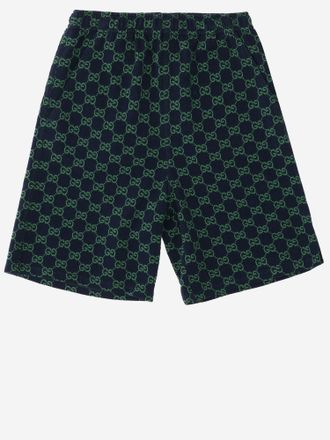 Gucci Boys Shorts Cotton With Gg Motif Multicolour