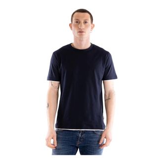 Paolo Pecora Homme, Tops, Bleu, Taille: 3XL T-shirt en coton double &eacute;paisseur
