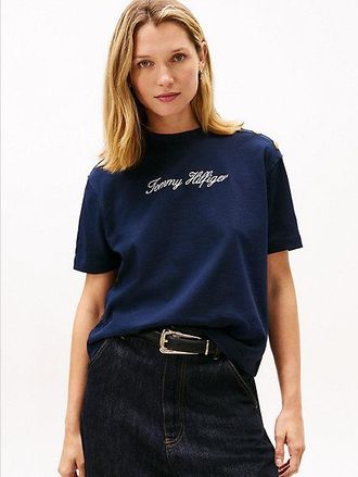 Tommy Hilfiger T-shirt d&eacute;contract&eacute; &agrave; boutons dor&eacute;s et logo