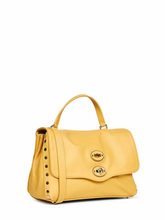 Zanellato Womens Small Postina Handbag With Yellow Sole Bovine Leather Handbags Hand Bags