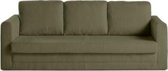 Best Mobilier Canap&eacute; Convertible Marilia en Velours C&ocirc;tel&eacute; - Canap&eacute; Lit - Sofa Vert 3 Places - Salon