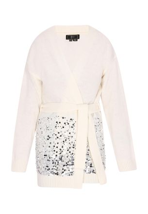 Faina Strickjacke Damen Wollwei&szlig;