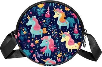 Generic Sac &agrave; bandouli&egrave;re rond pour femme, petit sac &agrave; bandouli&egrave;re avec fermeture &eacute;clair et bretelles r&eacute;glables style d&eacute;contract&eacute; pour femmes et filles
