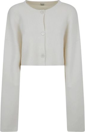 Toteme Femme, Pulls, Blanc, Taille: 40 FR Gilet Oversize Court