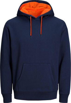 Jack & Jones Herren JJESOFT Sweat Hood, Kapuzenpullover, Navy Blazer/Shocking Orange, XXXL