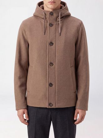 Herno Manteau court droit en polyester avec capuche et col montant