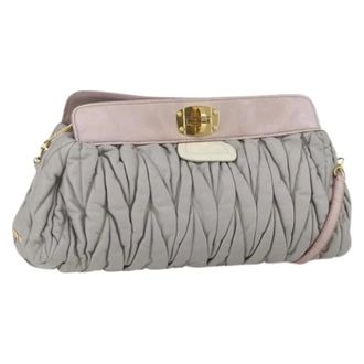 Miu Miu Sac bandouli&egrave;re en cuir Pre-owned - Femme - Pre-owned - Gris - Taille: ONE Size