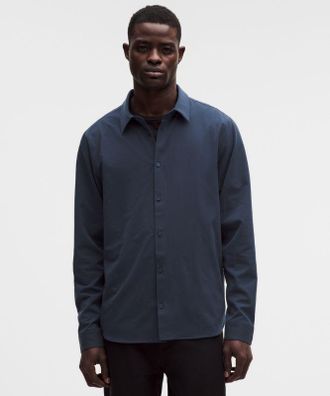 lululemon Chemise manches longues New Venture Nouvelle coupe slim pour Hommes - Bleu - Taille 2XL