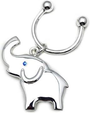 Generico Porte-clés éléphant en métal argenté de haute qualité, argent, nessuna