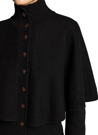 Vince Cardigan cape &agrave; col roul&eacute; en laine m&eacute;lang&eacute;e
