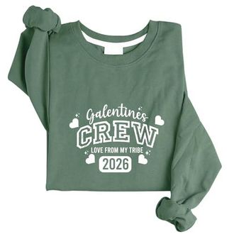 Generic Galentines Gang Sweatshirt Galentines Day Shirt Funny Saint-Valentin pour femme, Vert, XXL