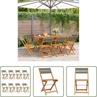 vidaXL vidaXL Akazienholz - Gartenst&uuml;hle 8 Stk. Klappbar Grau Massivholz Akazie